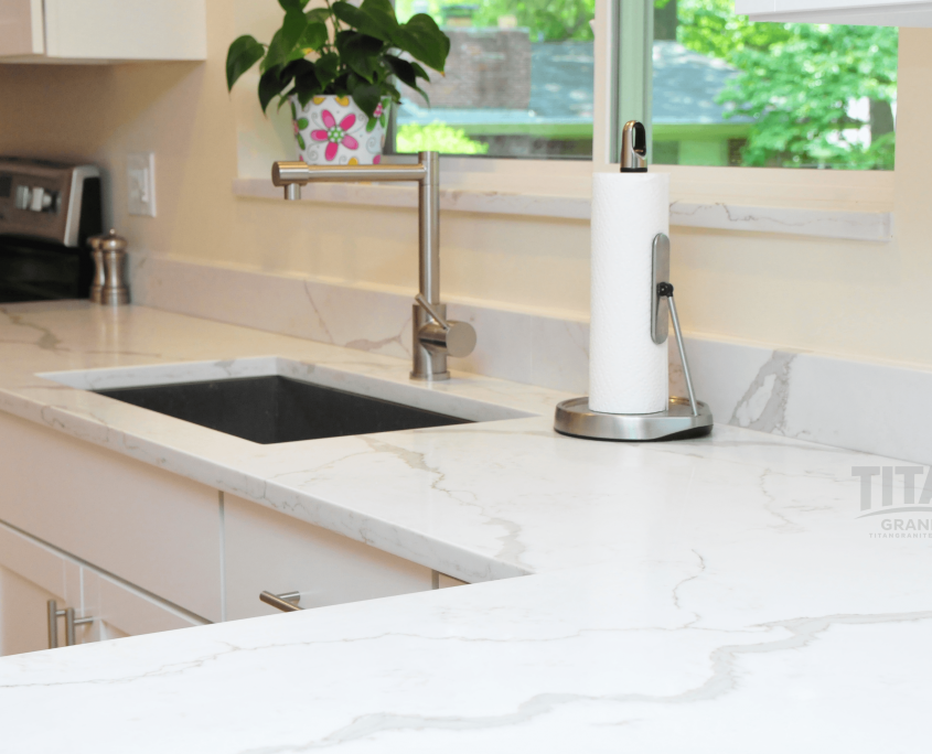 Calcutta Quartz Kitchen Project | Titan Granite - St Louis MO