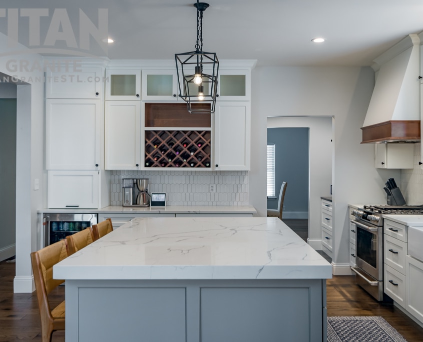Statuary Classique Quartz Kitchen Project | Titan Granite - St Louis MO