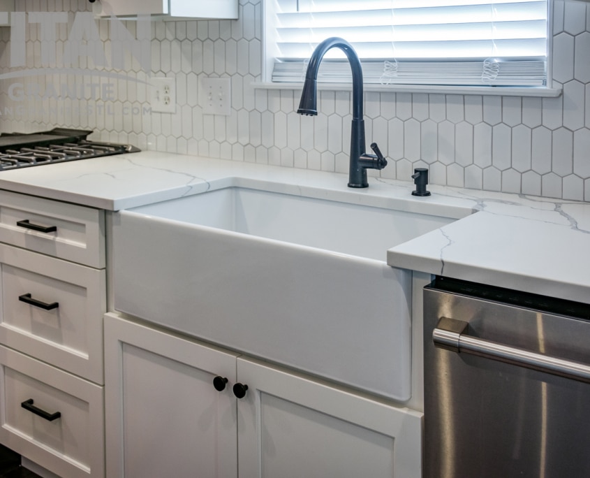 Statuary Classique Quartz Kitchen Project | Titan Granite - St Louis MO