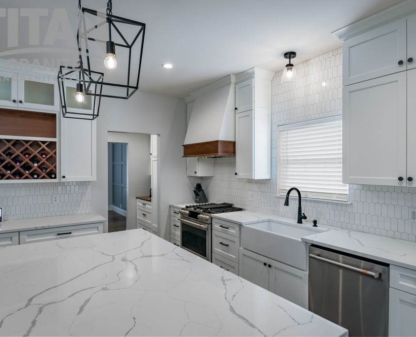 Statuary Classique Quartz Kitchen - Titan Granite - St Louis MO