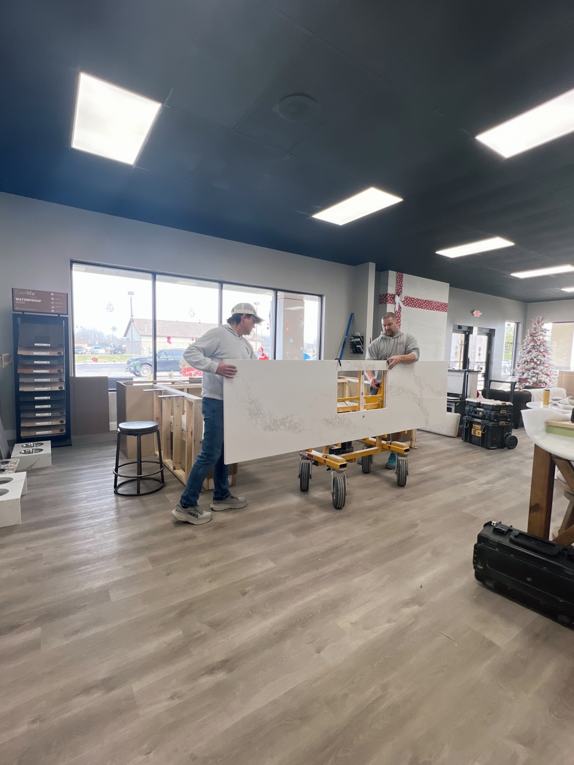 Installing The Banquette using the No Lift Cart at Titan Granite ...